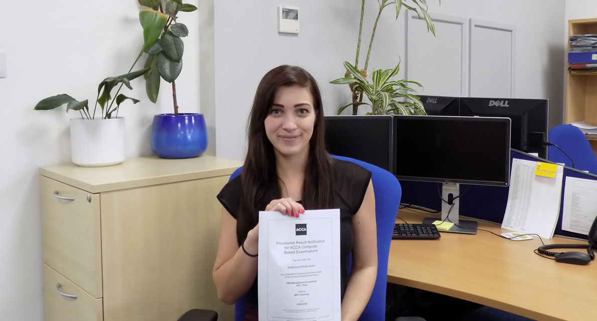 A member of our AFM Guernsey accounts team has passed her fifth exam | AFM