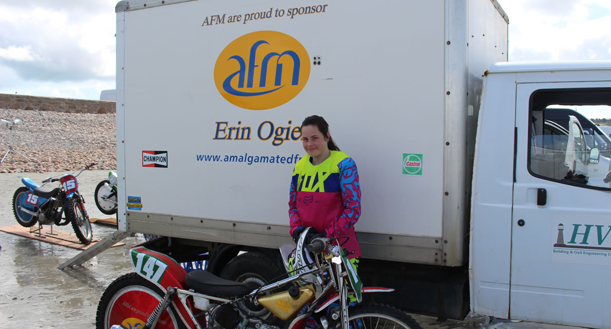 AFM Guernsey sponsor up and coming young female Sand Racer Erin Ogier | AFM